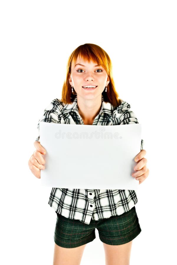 Woman holding paper stock photo. Image of sheet, hand - 27217094