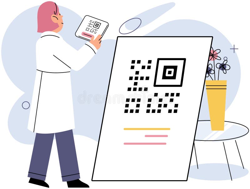 Woman Holding Phone with QR Sign. User Scanning QR-code for Order ...