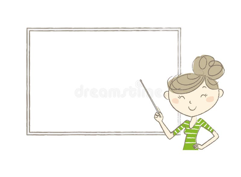 Woman holding a pointer stock vector. Illustration of body - 62868918