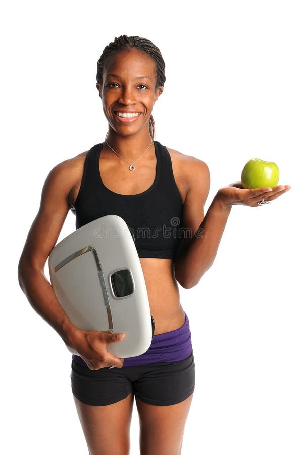 Cheering Woman on Scale stock photo. Image of black, happy - 16787408