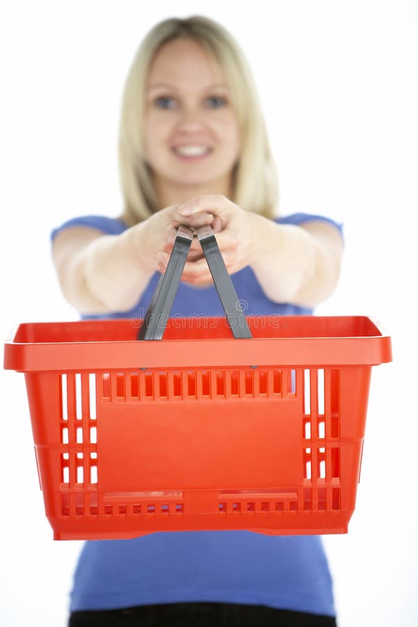 Hand Holding Shopping Basket Stock Image - Image of holding, life: 7731919
