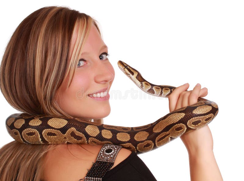 Woman holding a snake stock photo. Image of reptile, animal - 14787314