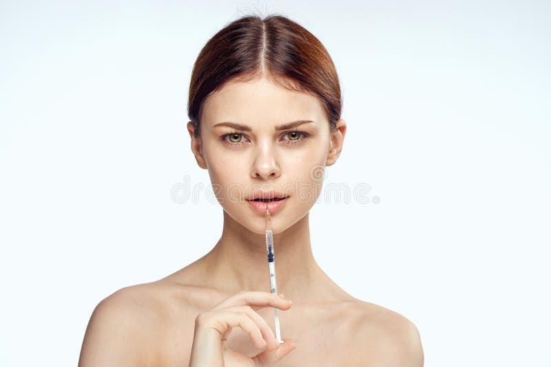 Woman Holding a Syringe, Portrait Stock Image - Image of design, aging ...