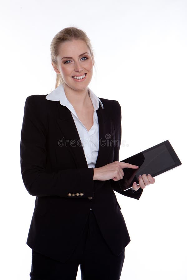 Woman holding a tablet stock image. Image of career, corporate - 22174013