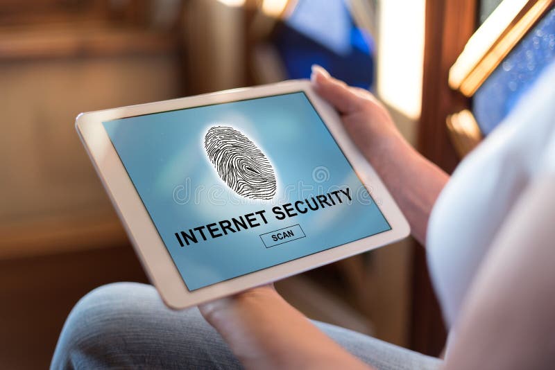 Internet Security Concept on a Tablet Stock Image - Image of tablet ...