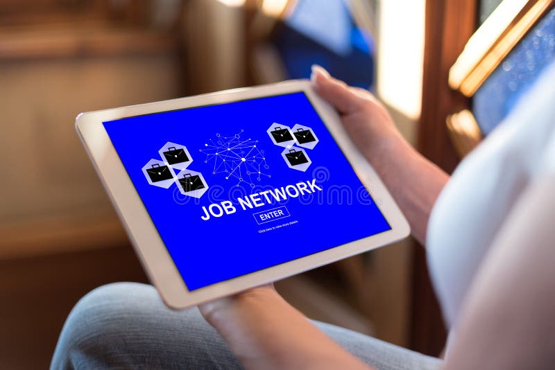 Job Network Concept on a Tablet Stock Image - Image of application ...