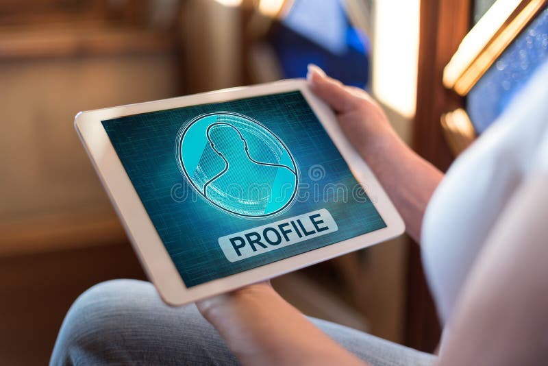 Profile Concept on a Tablet Stock Photo - Image of tablet, digital ...