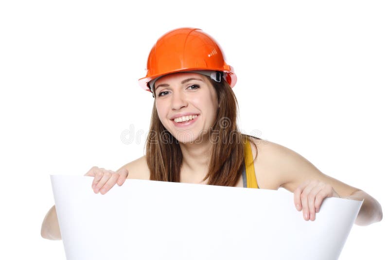 Woman holding white paper stock image. Image of hard - 22604369