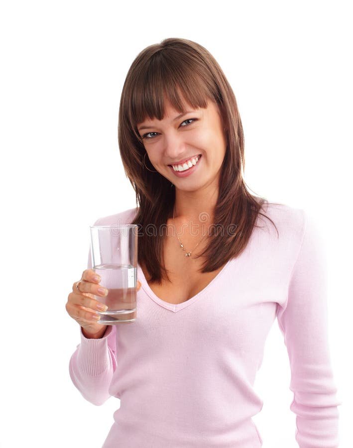 Woman Holds A Glass Of Pure Water Stock Image Image Of Young Woman