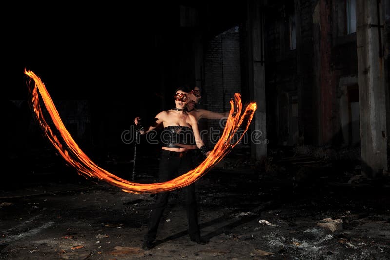 Woman Holds in His Hand the Fire Stock Photo - Image of clapping ...