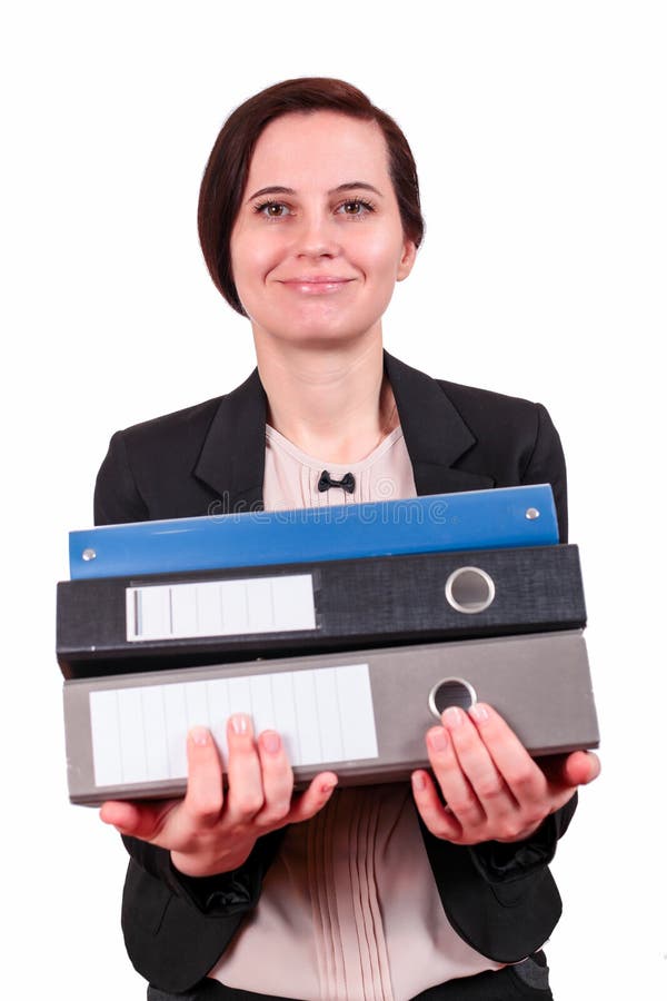 The Woman Holds a Pile of Folders Stock Photo - Image of girl, worker ... The Woman Holds a Pile of Folders Stock Photo - Image of girl, worker ...