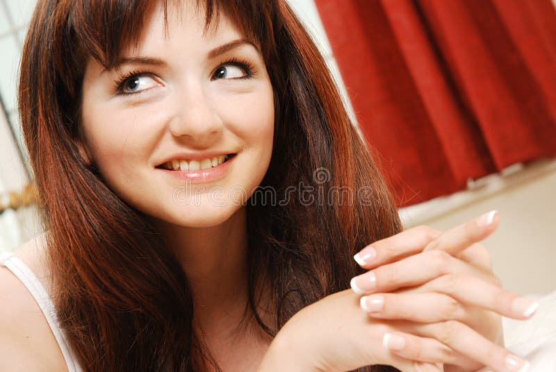 Young Woman Relaxing at Home Stock Photo - Image of calm, woman: 25672574