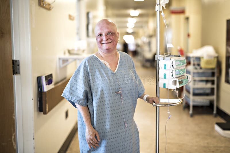 Woman in Hospital Bed Suffering from Cancer Stock Photo - Image of ...