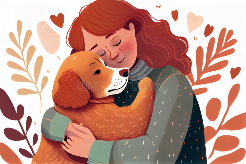 Female Hugging Dog Stock Illustrations – 494 Female Hugging Dog Stock ...