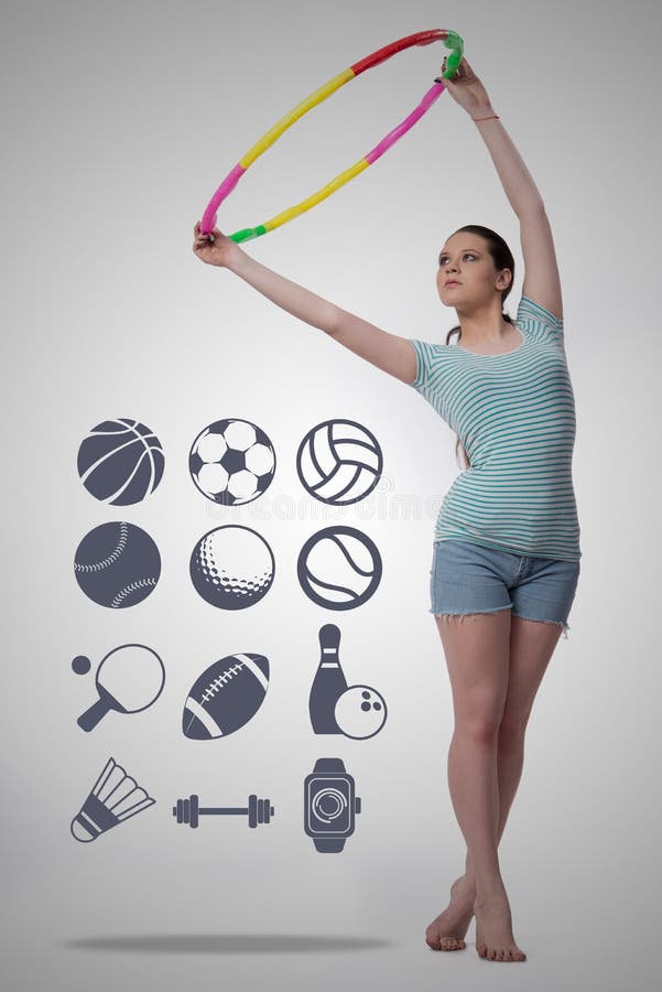 The Woman with Hula Loop in Sport Concept Stock Image - Image of ...