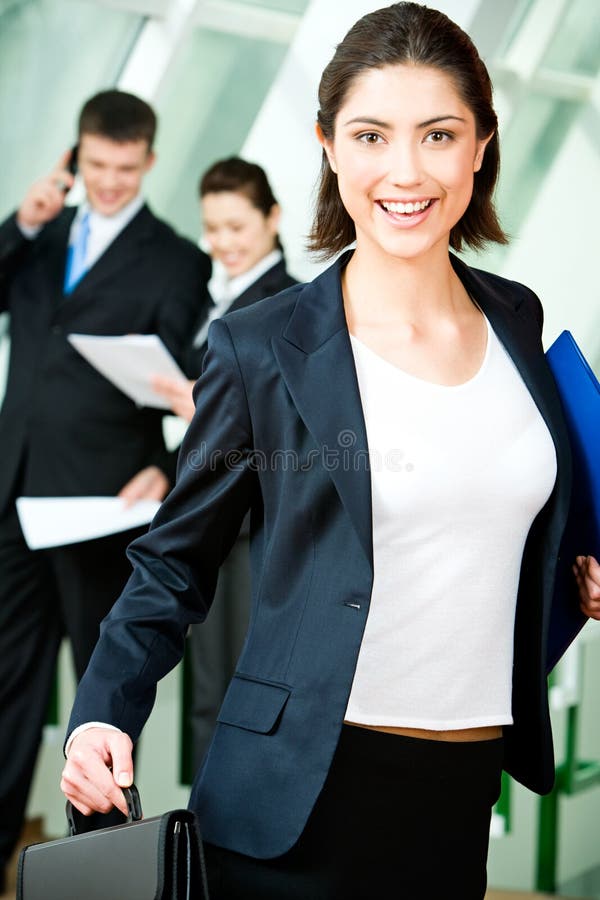 Woman in a hurry stock photo. Image of looking, brunette - 4786960