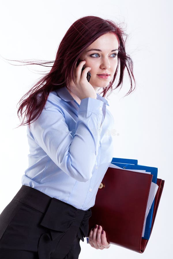 Woman in hurry stock image. Image of cellphone, smartphone - 36934825