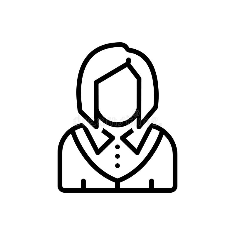 Black Line Icon For Woman, She And Daughter Stock Illustration ...