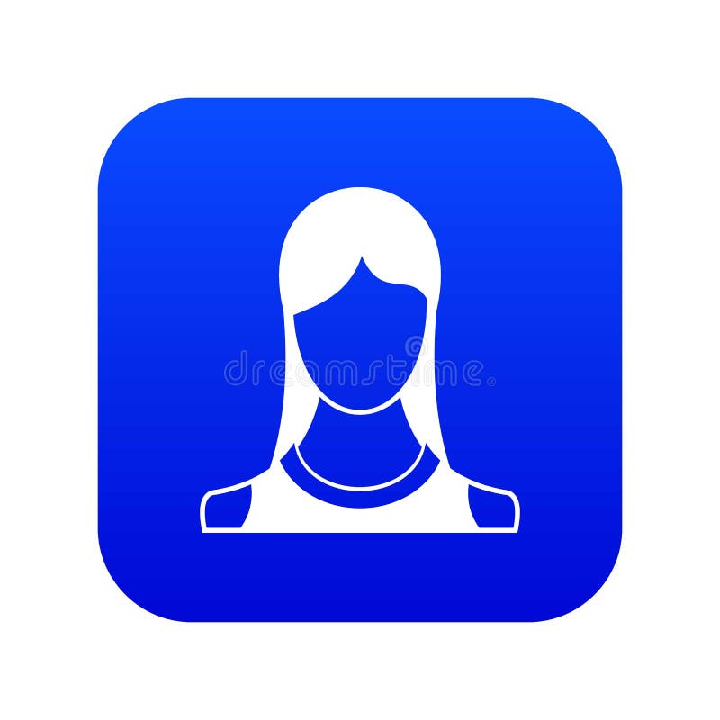 Woman icon digital blue stock vector. Illustration of group - 138346903