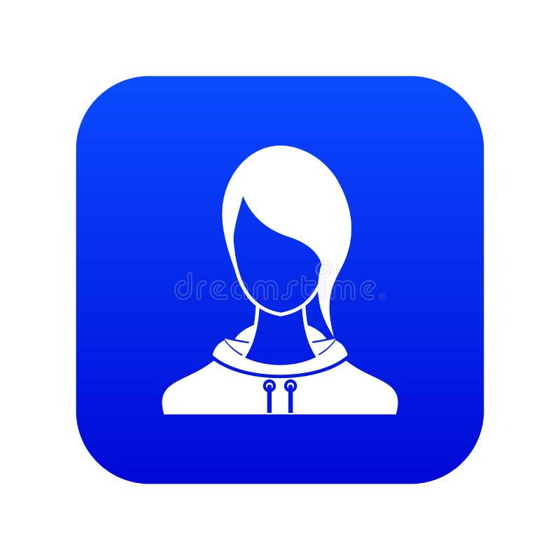 Woman icon digital blue stock vector. Illustration of identity - 138348121