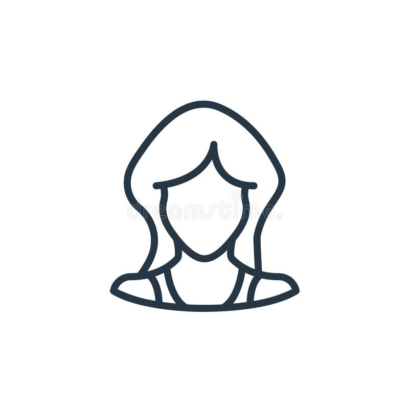 Woman Icon Vector from Users Concept. Thin Line Illustration of Woman ...
