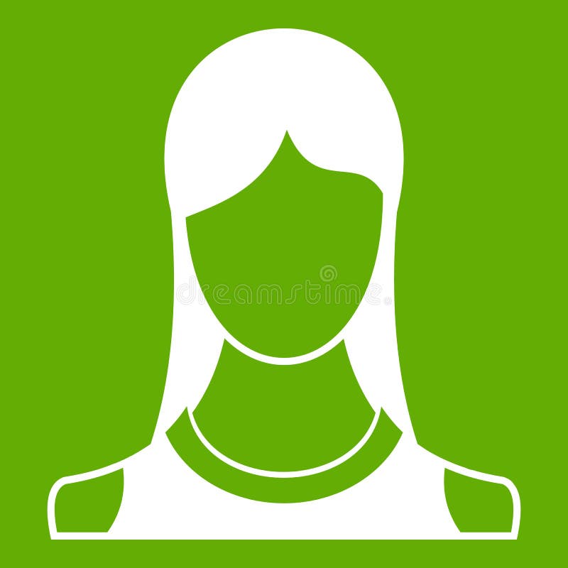 Woman User Icon Vector Green Stock Vector - Illustration of member ...