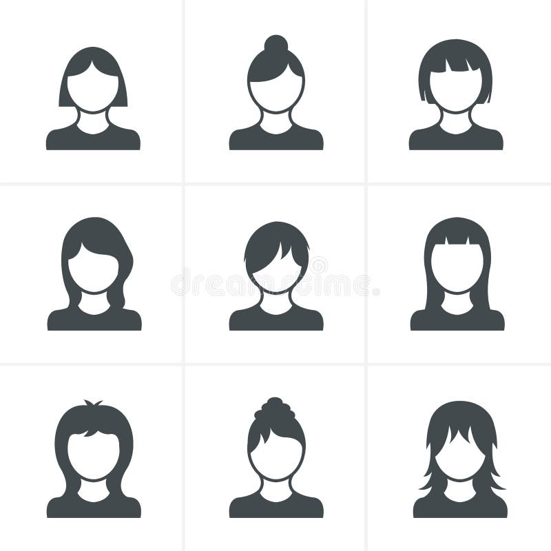 Woman Icons Set stock illustration. Illustration of beautiful - 59945053