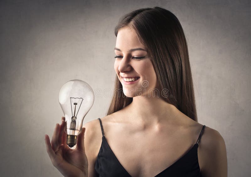 Woman with idea stock photo. Image of choose, believe - 71285672