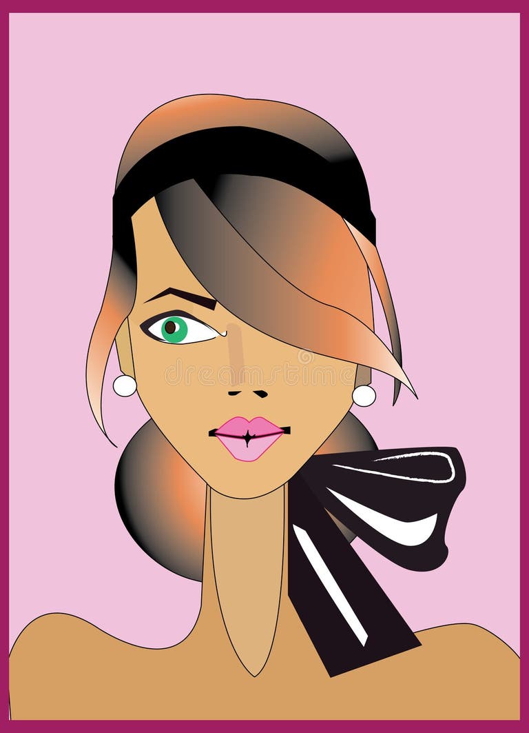 Woman Hair Updo Stock Illustrations – 456 Woman Hair Updo Stock ...