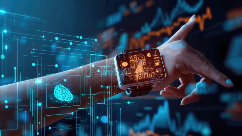 A Woman Uses Advanced AI To Analyze Data in a Lab with a Futuristic ...