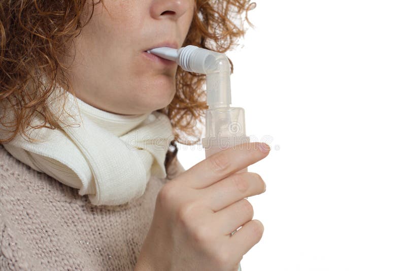 Woman inhalation stock photo. Image of inhaler, healthcare - 66841448