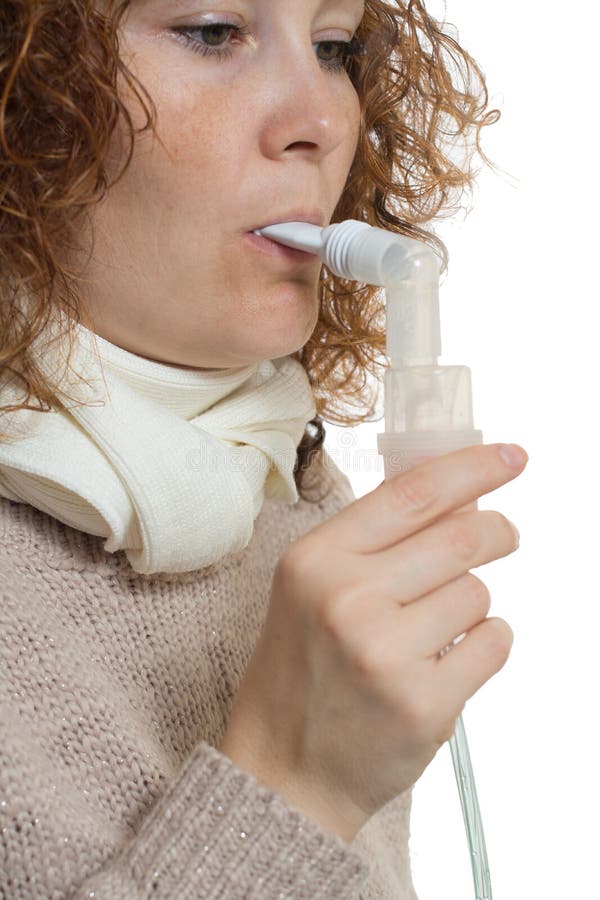 Woman inhalation stock image. Image of inhalation, asthma - 66841503