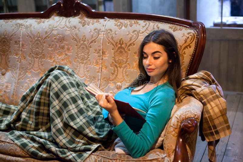 Woman is Interested in Book Stock Image - Image of book, woman: 82959493