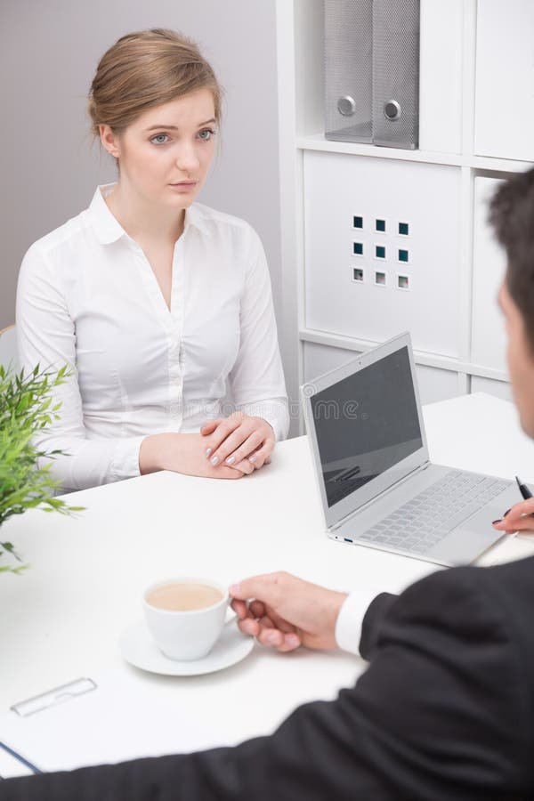 Woman on interview stock image. Image of interview, apply - 60158337
