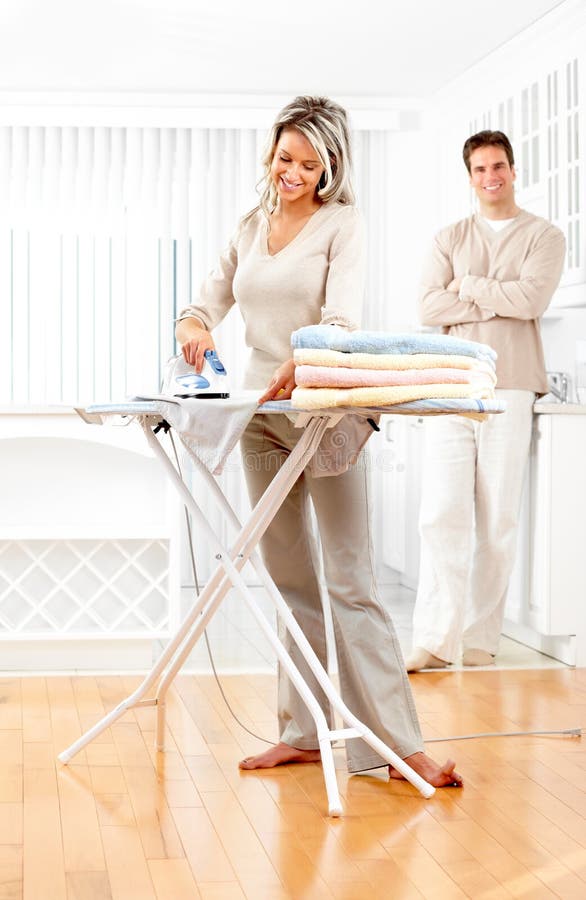 Woman ironing clothes stock photo. Image of human, beauty - 12948986