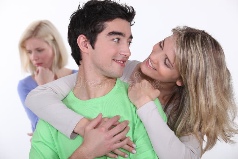 Woman jealous of couple stock photo. Image of affectionate - 26792106