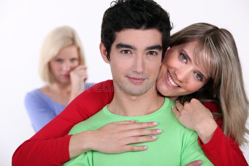 Woman jealous of couple stock image. Image of romance - 35739437