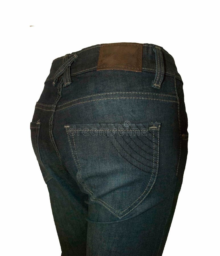 Woman Jeans In White Background Stock Photo - Image of curve, blue ...