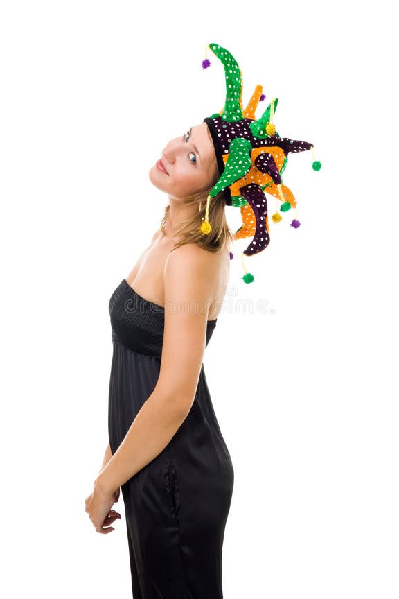 Woman jester hat stock image. Image of grin, full, nice - 10397681