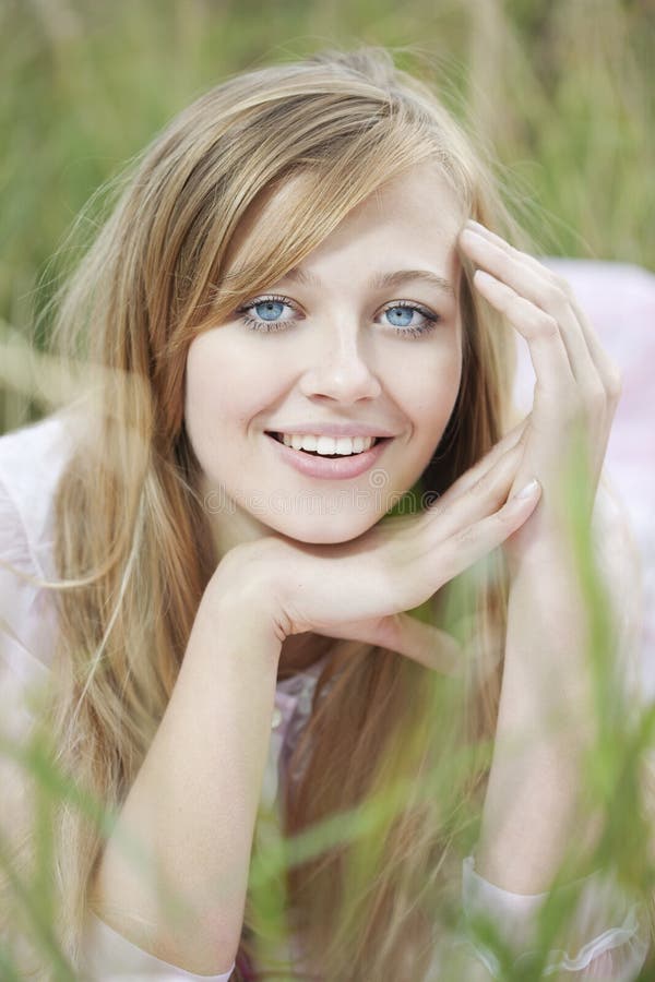 Woman joy in the field stock photo. Image of people, blond - 16137456