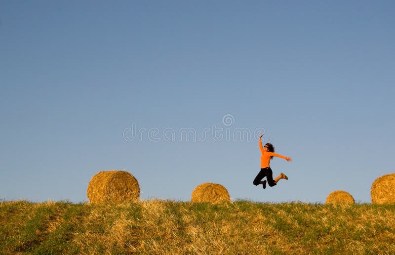 Woman Jumping Picture. Image: 1414087