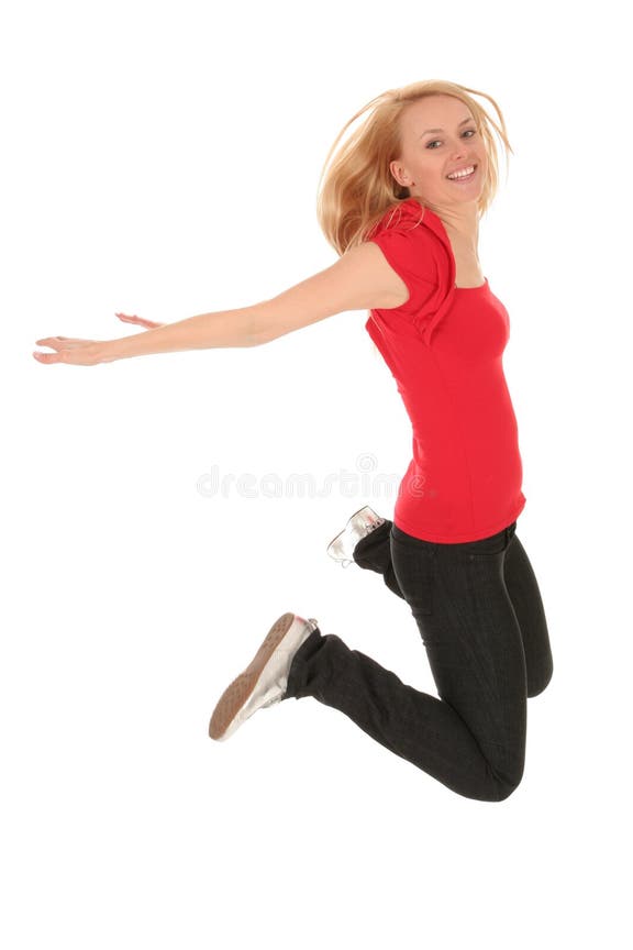 Woman jumping stock image. Image of woman, people, happiness - 4969843