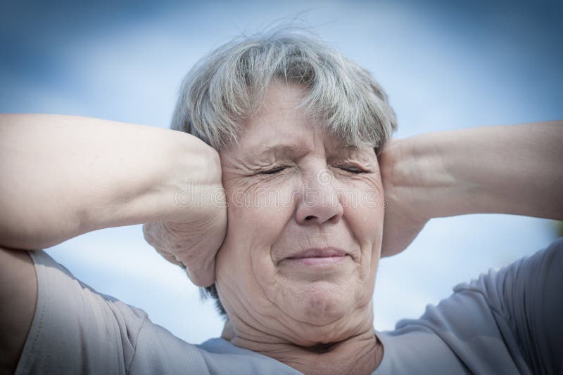 Woman Keeping Her Ears Shut Stock Photo - Image of european, hearing ...
