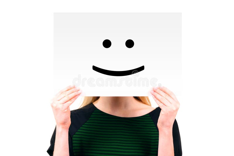 Woman Keeping a Paper with Smiling Face Stock Image - Image of female ...