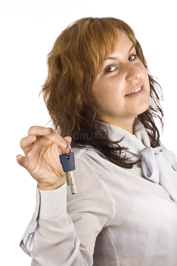 Woman and key stock image. Image of gorgeous, lady, human - 15453251