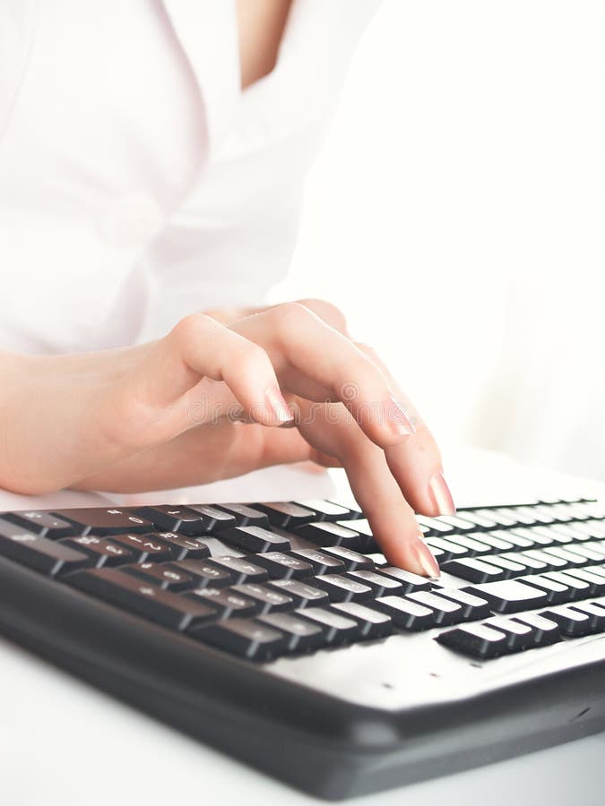 Woman with keyboard stock photo. Image of operator, consultation - 8640466