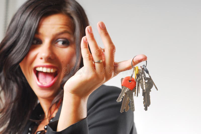 Miss with the car keys stock photo. Image of laugh, blond - 3425690