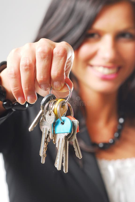 A woman with the keys stock photo. Image of portrait, girl - 3425812