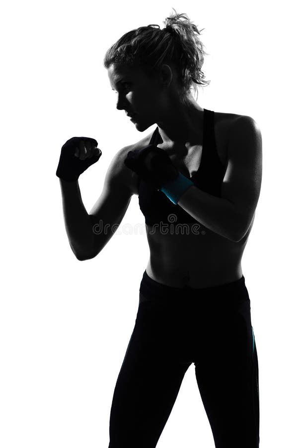 Woman Kickboxing Posture Boxer Boxing Stock Photo - Image of athlete ...