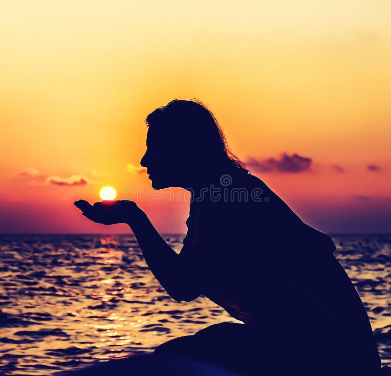 Woman Kissing Sun Picture. Image: 90358615